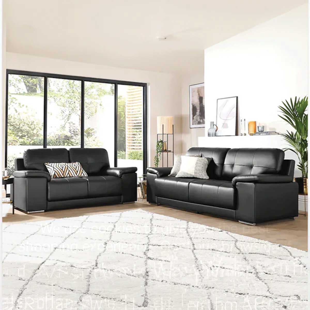 Kansas Leather Sofa Black Furniture World